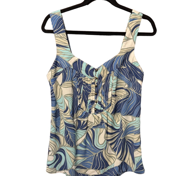 Banana Republic | Tops | Banana Republic Sleeveless Mixed Blue Pattern ...